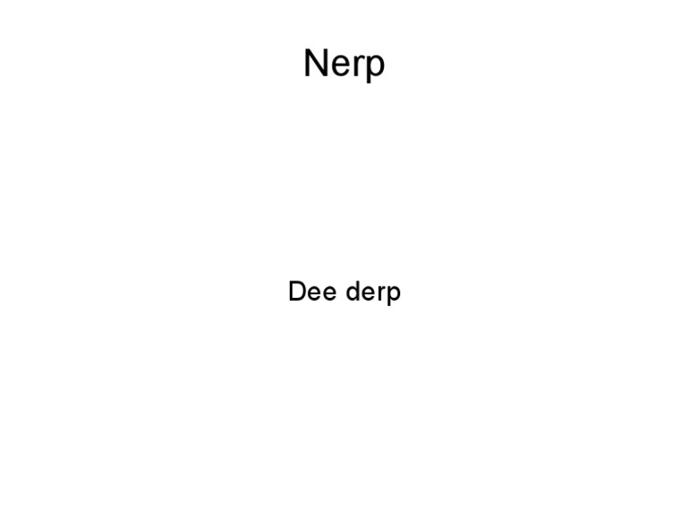 Nerp: Understanding Dee Derp Concepts | PDF