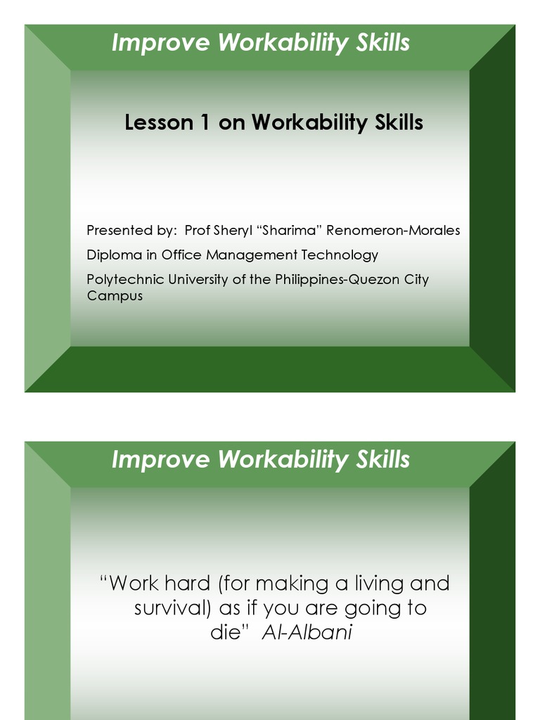 Lesson 1 Workability Skills | PDF | Anger | Risk