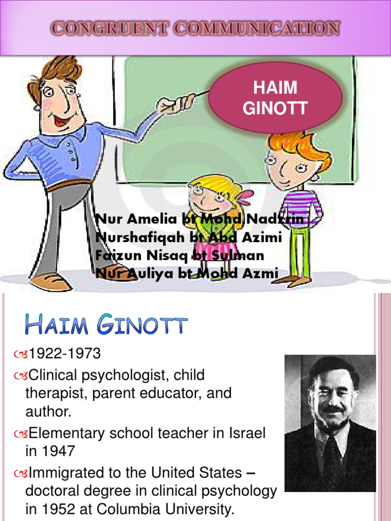 Haim Ginott's Congruent Communication Model | PDF | Teachers | Emotions