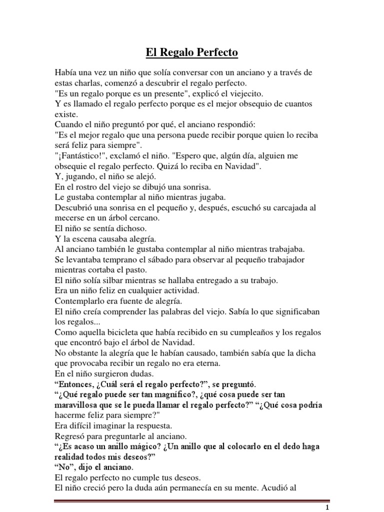 El Regalo Perfecto: Reflexiones sobre la Felicidad | PDF | Felicidad ...