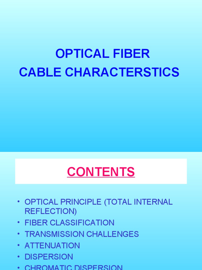 OFC - An Introduction | PDF | Optical Fiber | Dispersion (Optics)