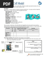 Gr. 9 Natural Sciences Cell Project | PDF | Cell (Biology) | Cytoplasm