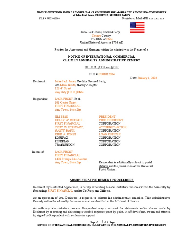 Administrative Remedy Procedure Notice Regarding Potential Fraud and ...