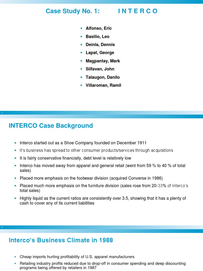 Interco Case Study Overview | PDF | Business | Finance & Money Management