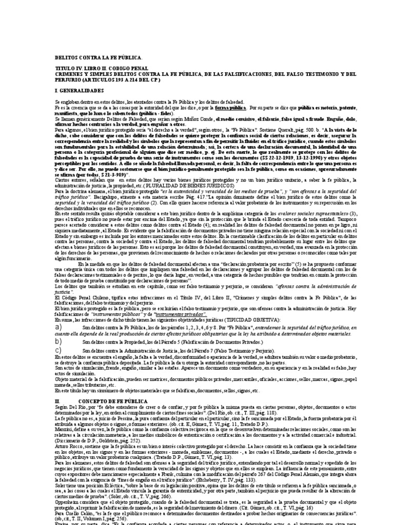 Delitos Contra La Fe Publica | PDF | Delito | Derecho penal