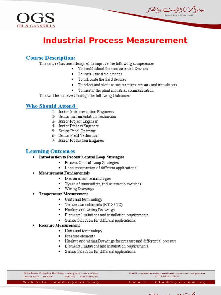 Industrial Process Measurement Course | PDF