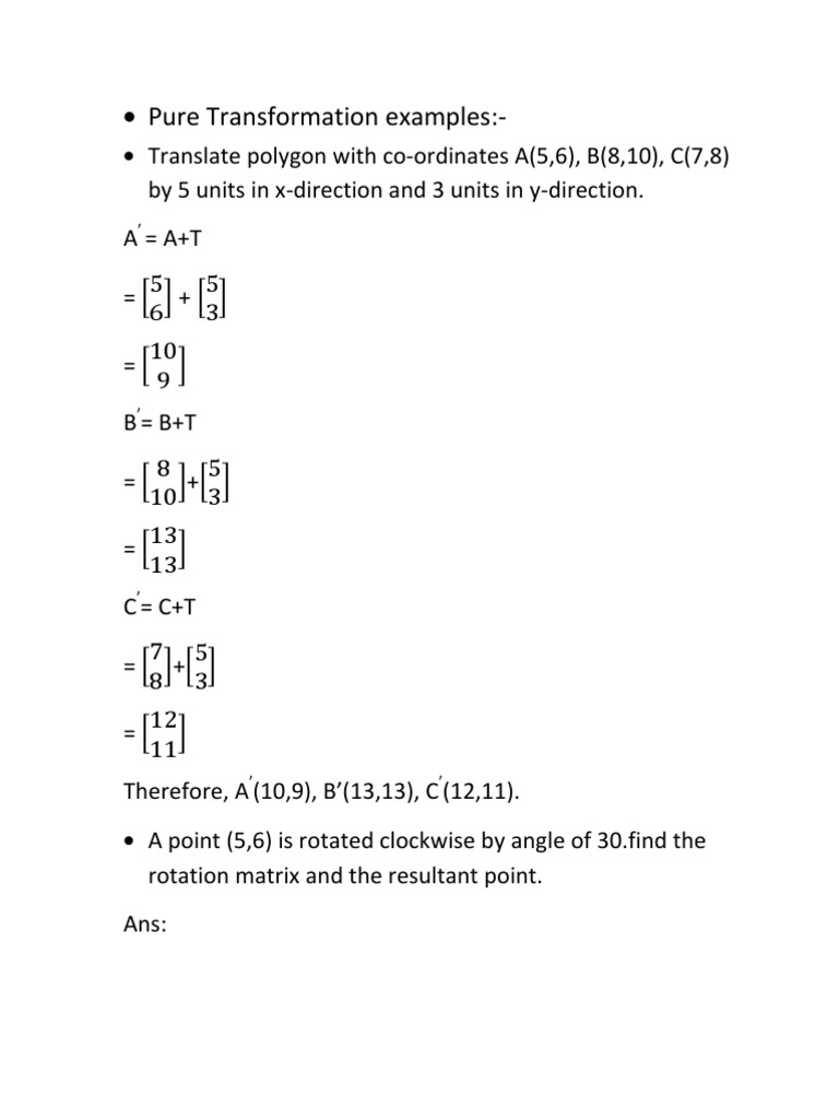 Geometric Transformations in 2D | PDF