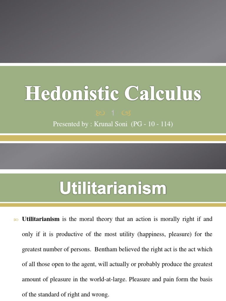 Hedonistic Calculus | Hedonism | In Vitro Fertilisation