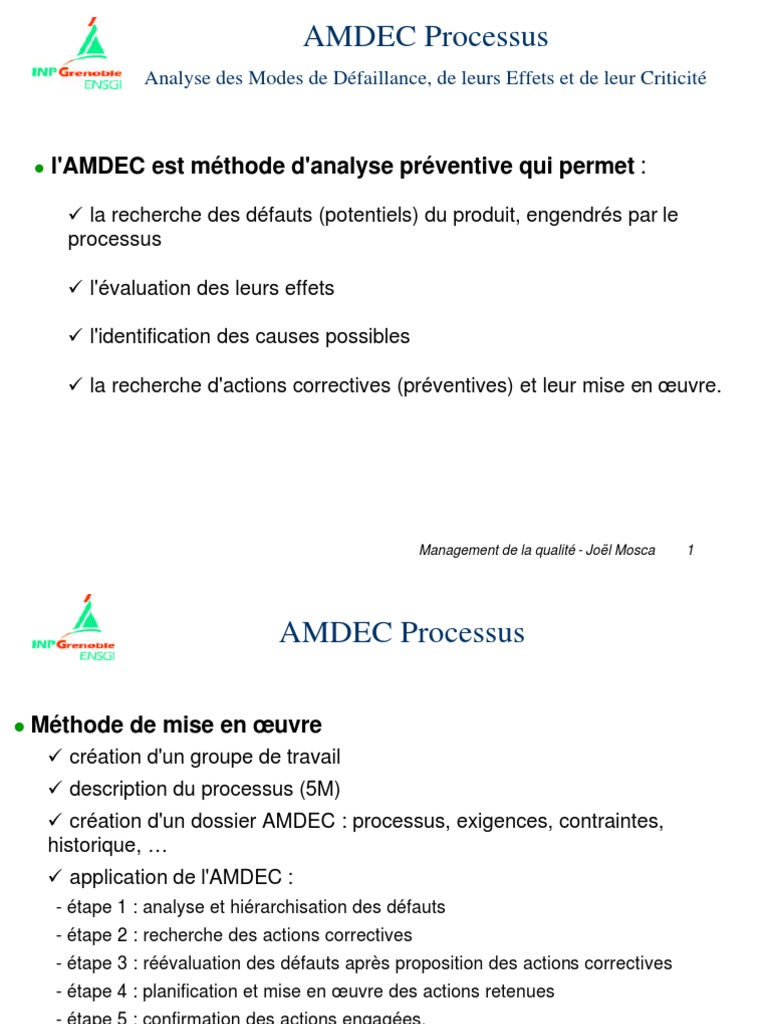 AMDEC Processus PDF | PDF