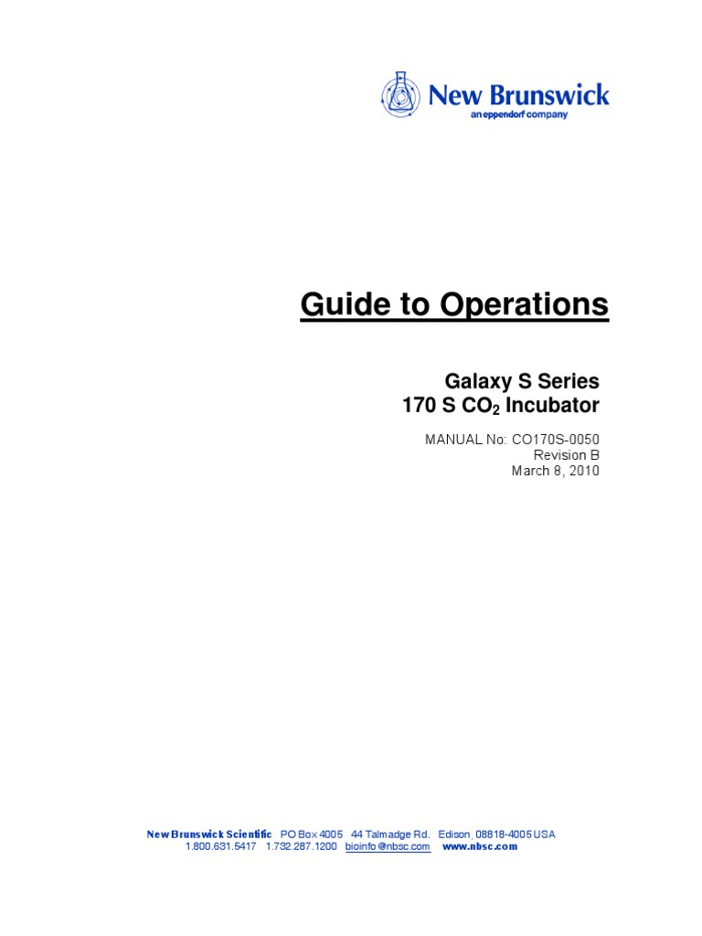 Operating Manual Galaxy 170S CO2 Incubator Galaxy 170S CO2 Incu | PDF ...