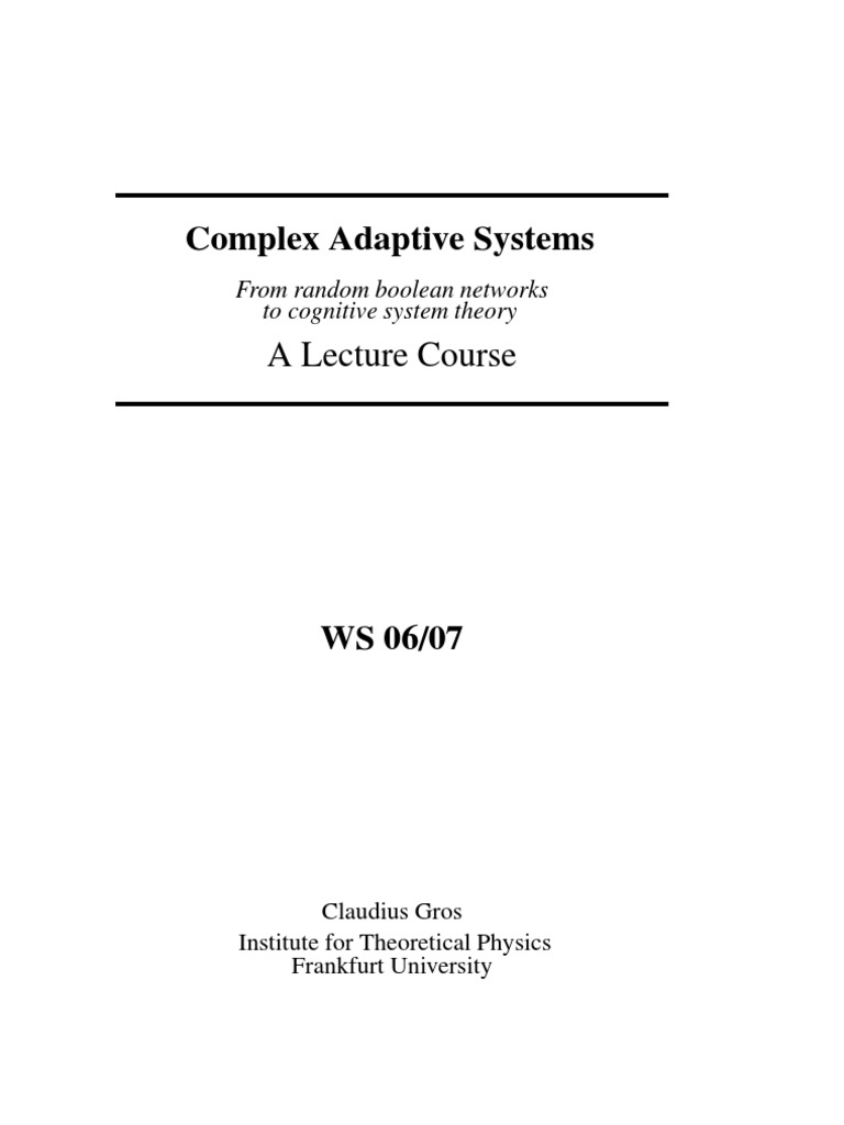 Complex Adaptive Systems | PDF | Chaos Theory | Complex Systems
