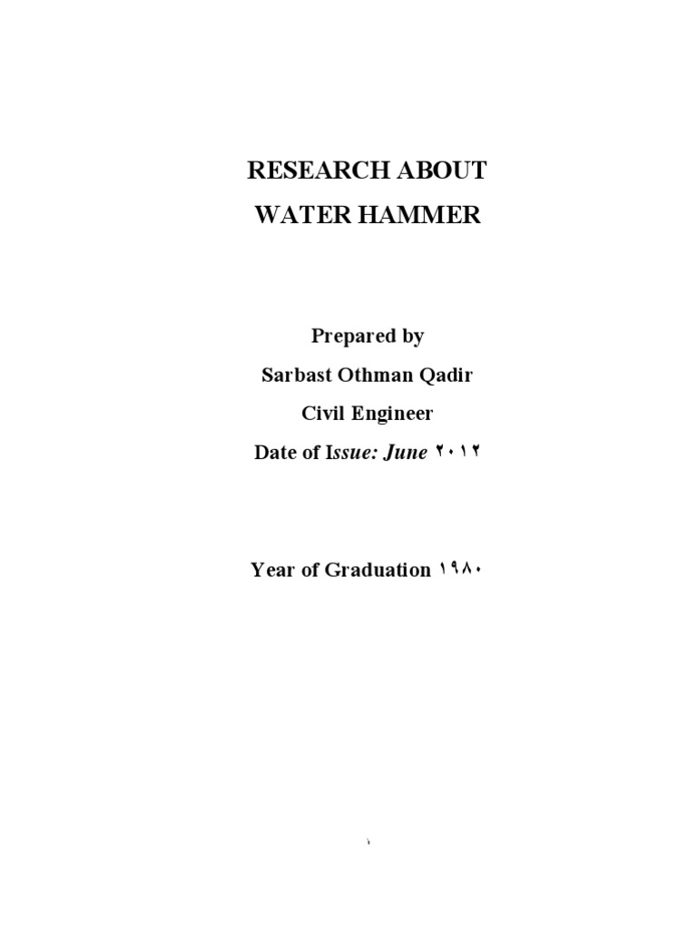 Water Hammer | PDF