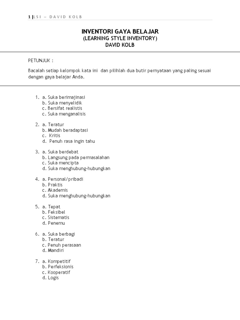 Lsi David Kolb | PDF