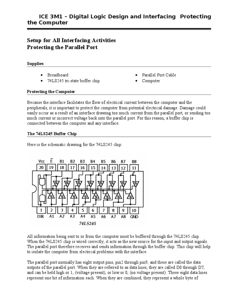 The 74LS245 Buffer Chip | PDF | Input/Output | Bit