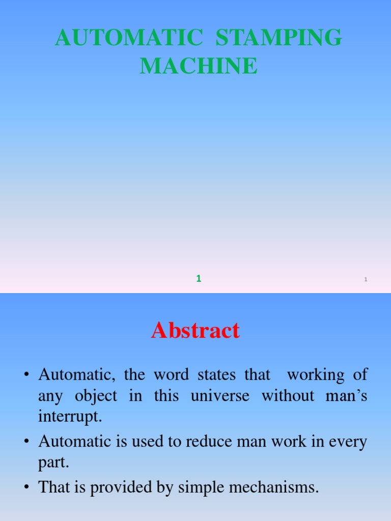 Automatic Stamping Machine | PDF