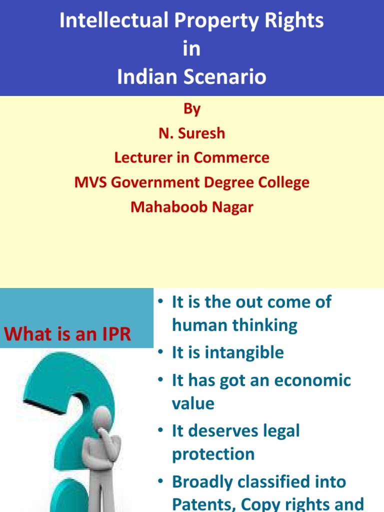 IPR Overview in India: Patents, Copyrights, Trademarks | PDF ...