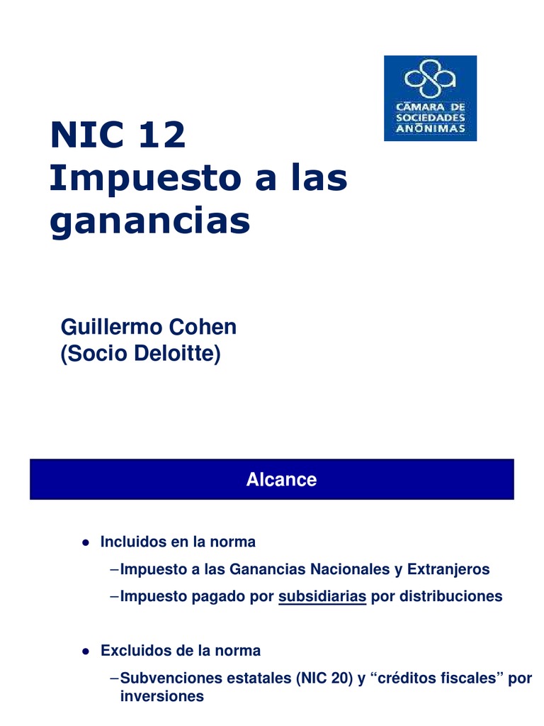 Nic 12 Explicacion | PDF | normas internacionales de INFORMACION ...