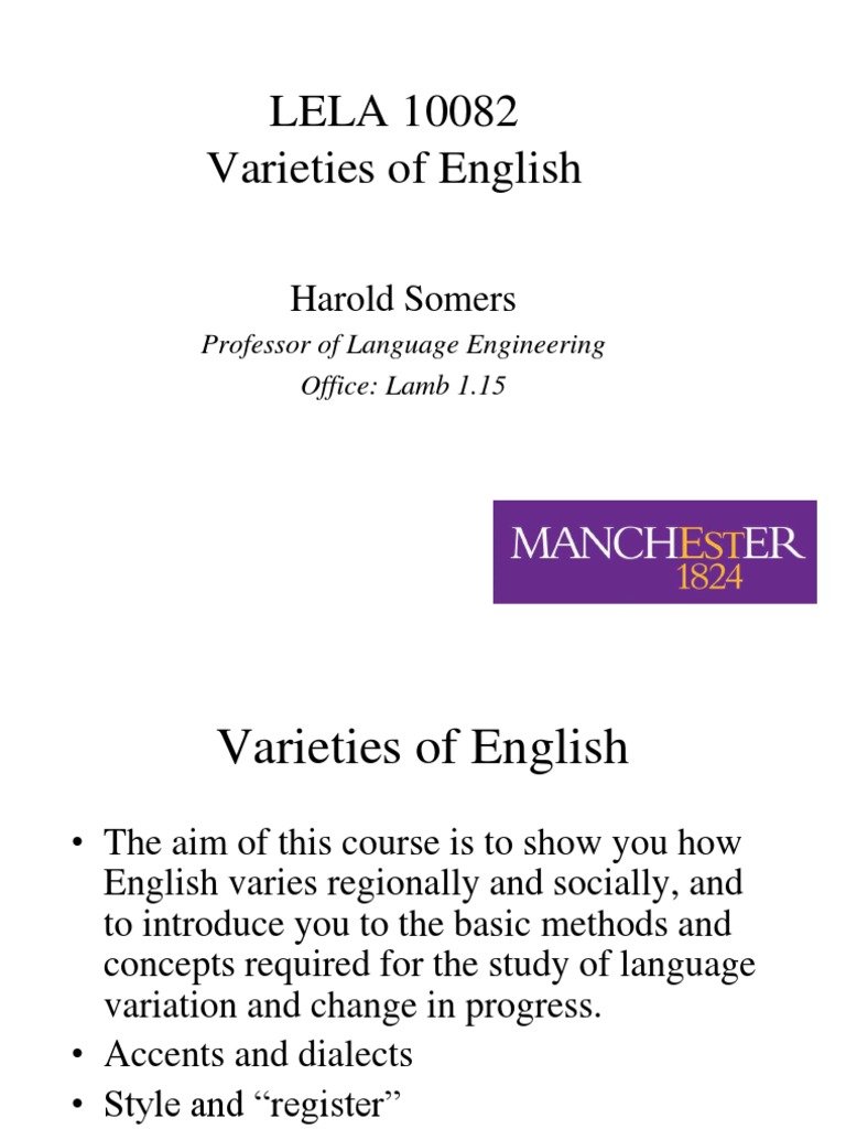 Understanding Varieties of English | PDF | Dialect | Accent ...