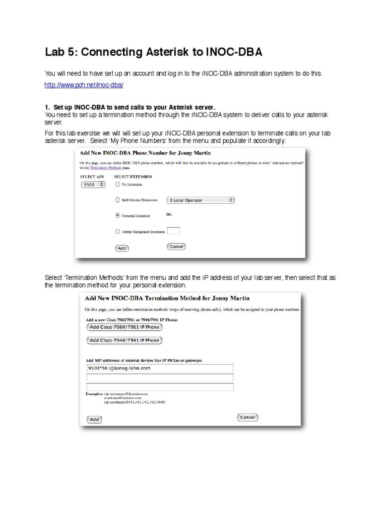 Inoc DBA With Asterisk | PDF | Session Initiation Protocol | Computer Networking