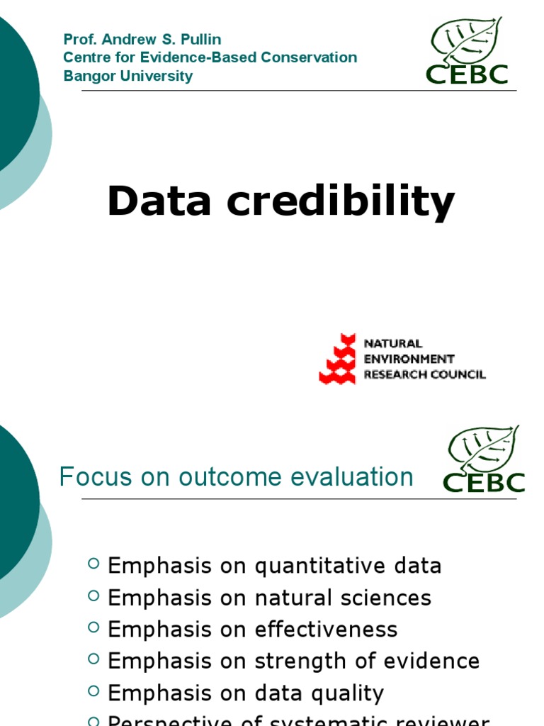 Data Quality in Conservation Research | PDF | Evidence Based Medicine ...