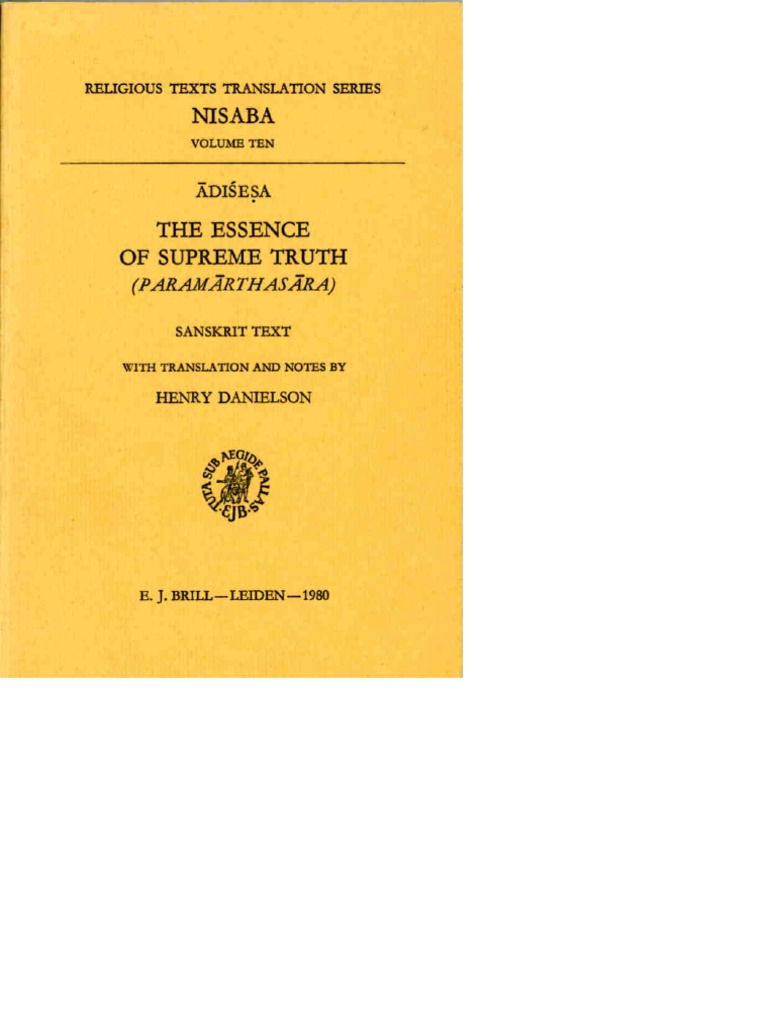 Adisesa: The Essence of Supreme Truth, Paramarthasara | PDF