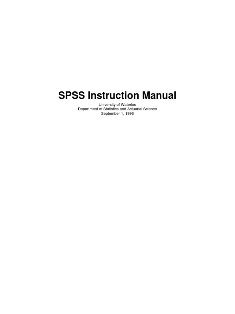 Spss Instruction Manual | PDF | Business
