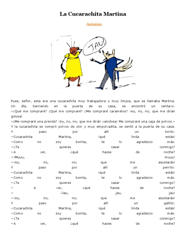 La Cucarachita Martina PDF | PDF | Ocio