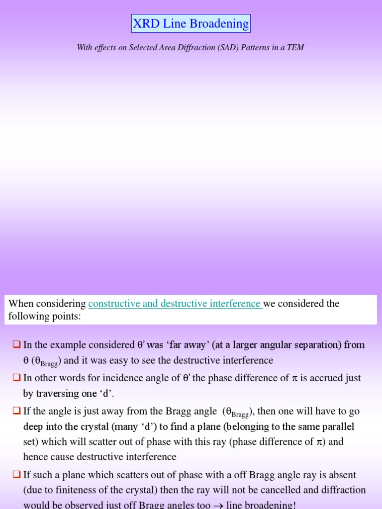 Line Broadening - XRD | PDF | Crystallite | X Ray Crystallography