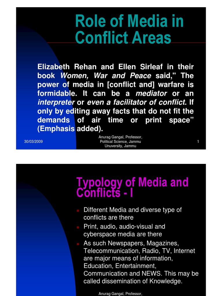 Role of Media in Conflict Areas | PDF | Mass Media | News