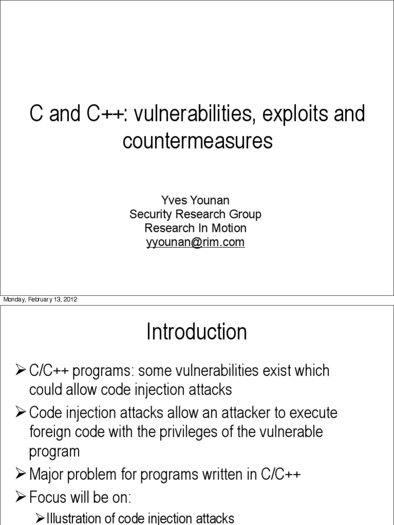 C and C++ Vulnerabilities | PDF | C (Programming Language) | Pointer (Computer Programming)