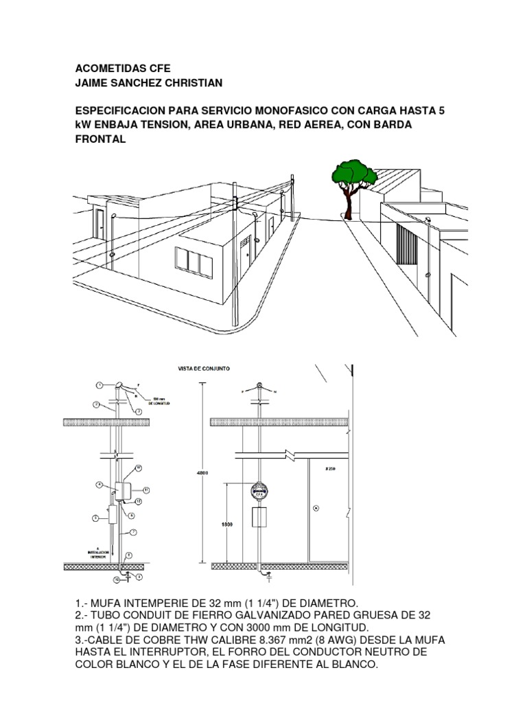 Acometidas Cfe | PDF | Electricidad | Sistema Internacional de Unidades