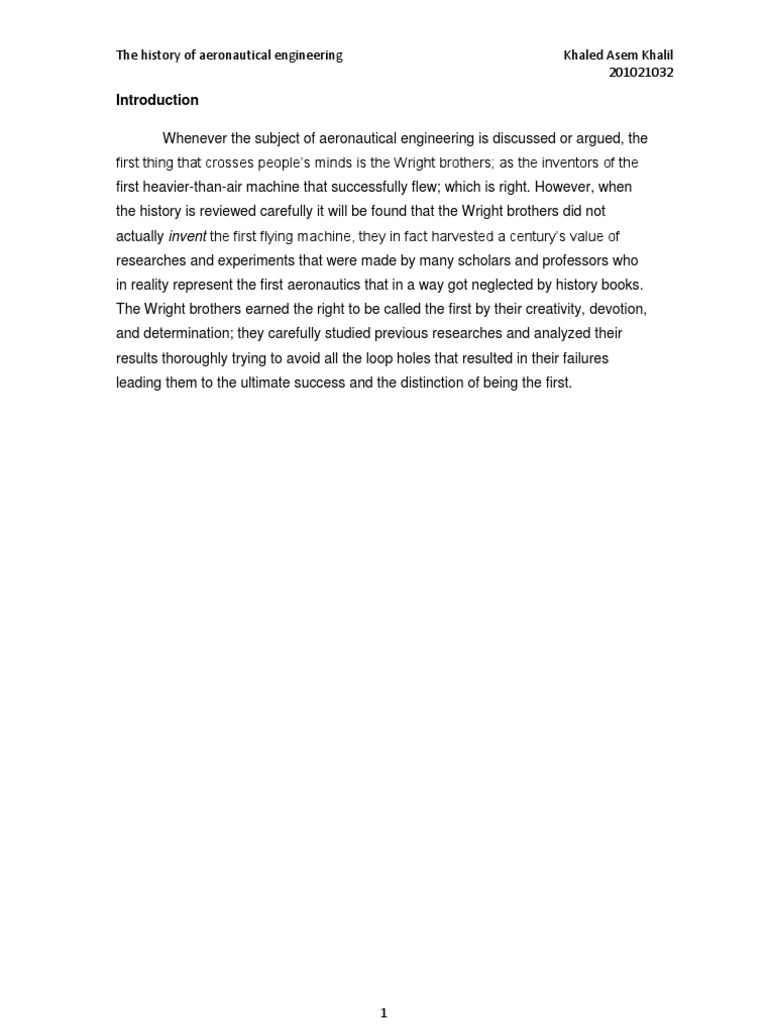 History of Aeronautical Engineering | PDF | Wright Brothers | Airplane