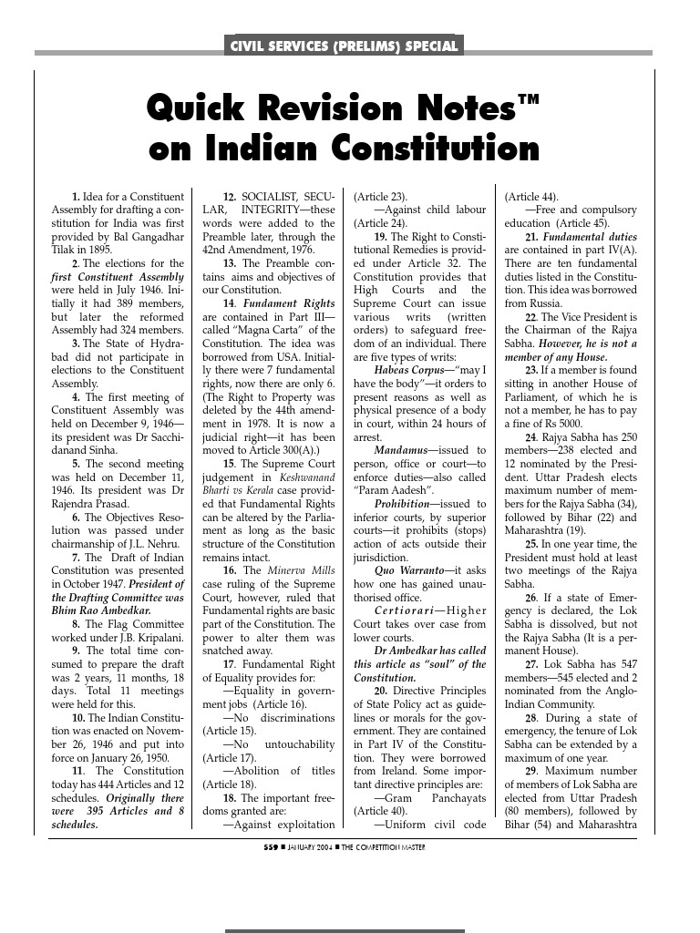 Overview of the Indian Constitution | PDF | Politics Of India ...
