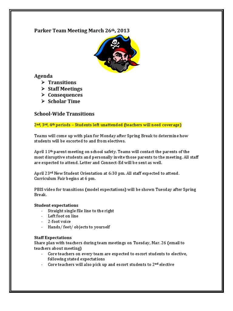 Grade Level Team Meeting 3.29 | Students | Teachers