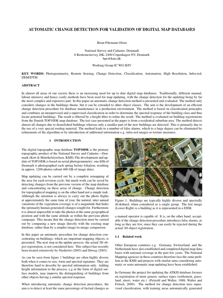 Automatic Change Detection For Validation of Digital Map Databases | PDF | Image Resolution ...
