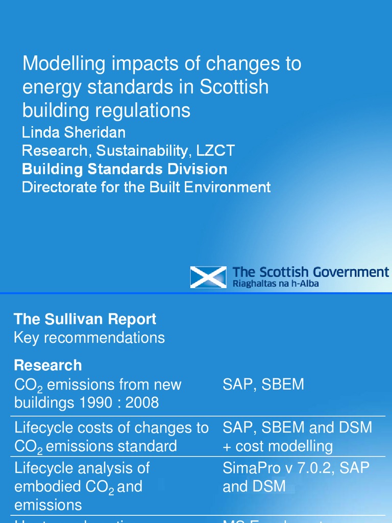 Modelling Impacts of Changes To Energy Standards in Scottish Building ...