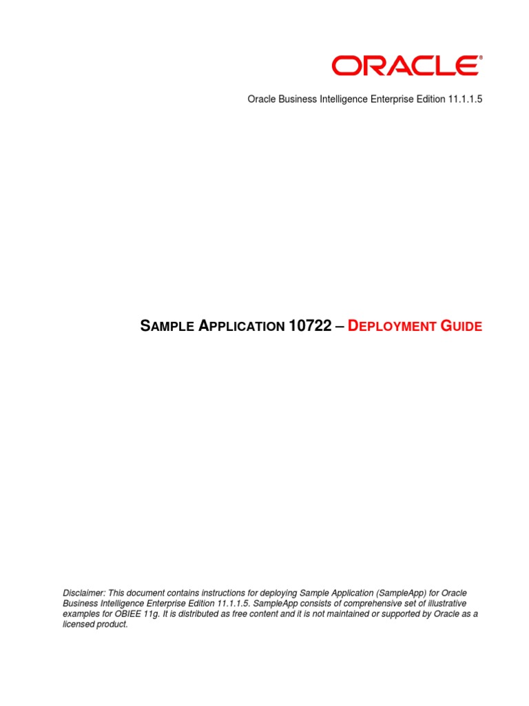 Sample Deployment OBIEE Deployment | PDF | Oracle Database | Databases
