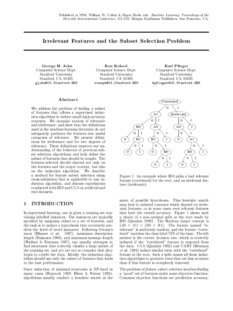 Irrelevant Features | PDF