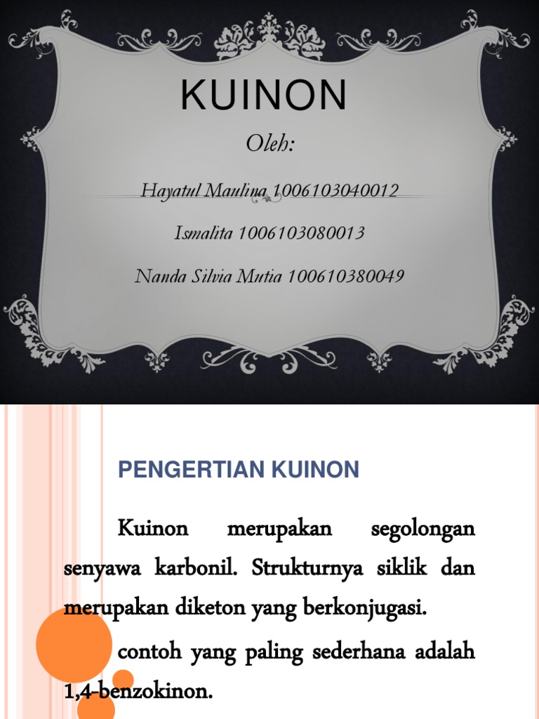 Struktur dan Klasifikasi Kuinon | PDF