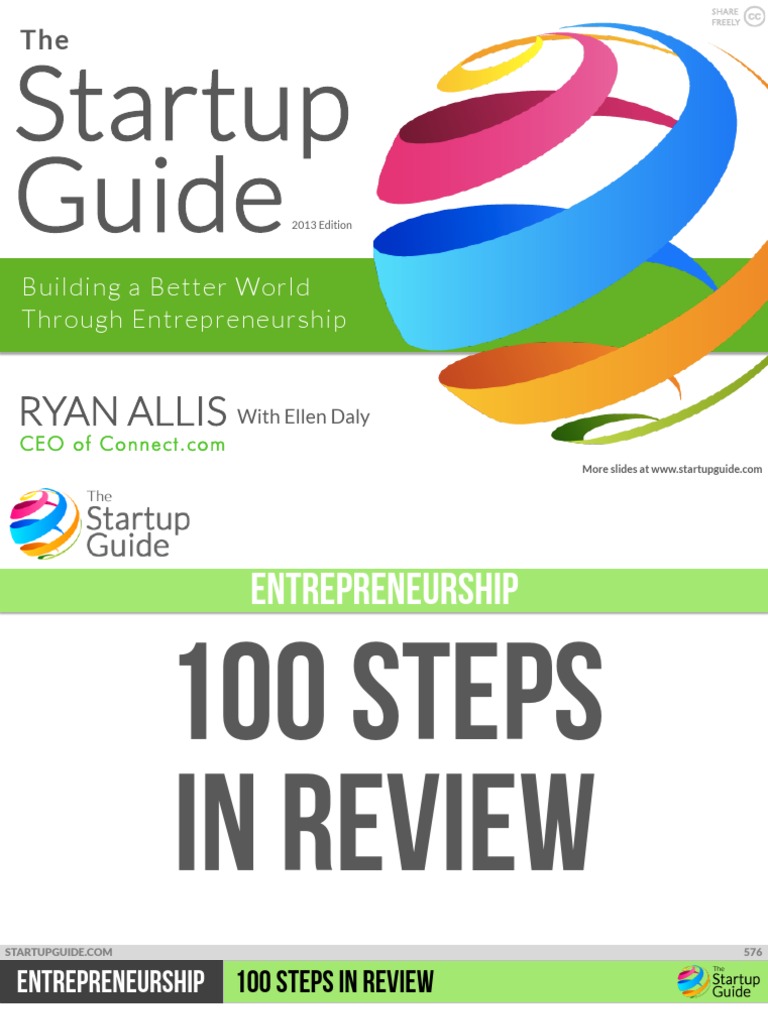 The Startup Guide - 100 Steps To Building A Startup | Download Free PDF ...