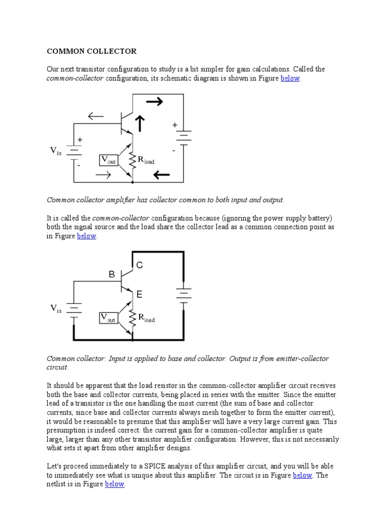 Common Collector | PDF | Amplifier | Bipolar Junction Transistor