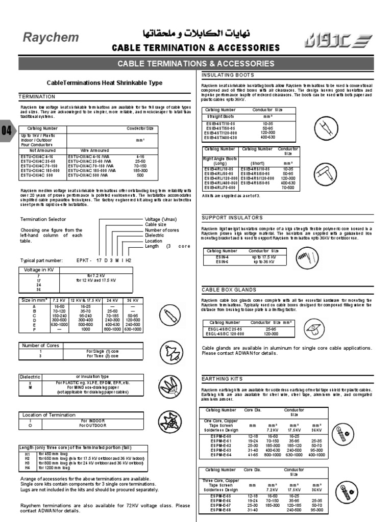 RAYCHEM | PDF | Cable | Insulator (Electricity)