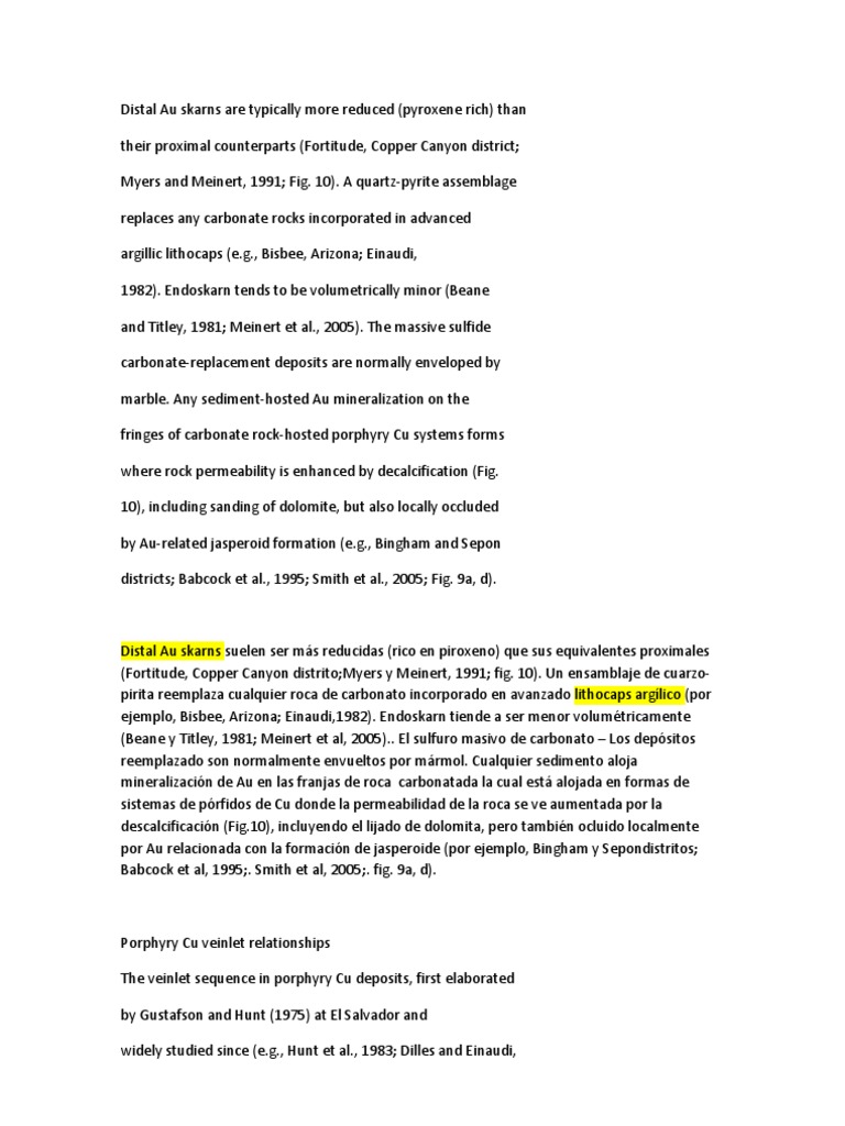 Distal Au Skarns Are Typically More Reduced | PDF | Cobre | Roca (geología)