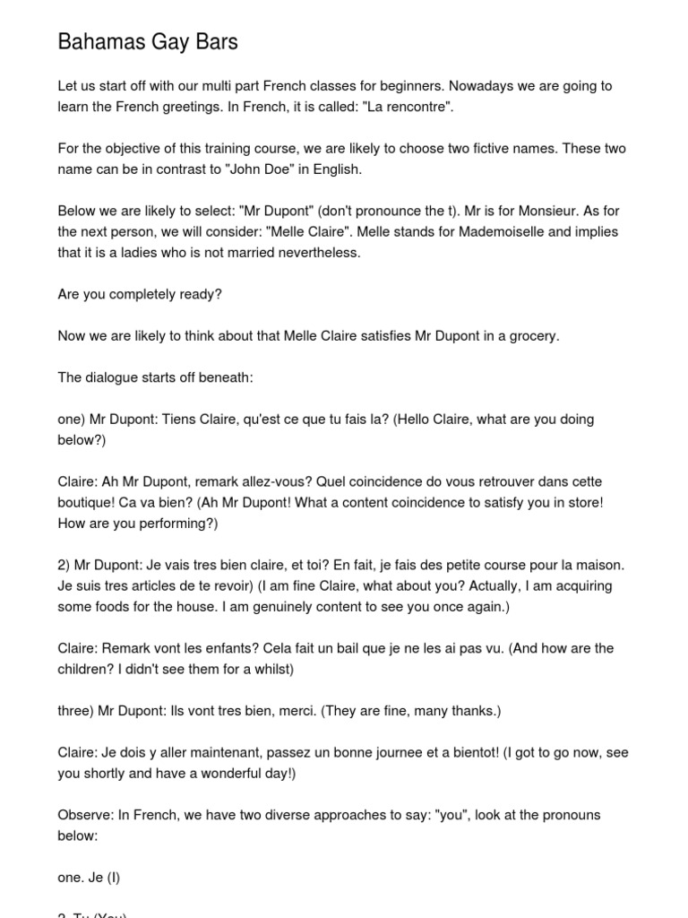 Bahamas Gay Bars | PDF