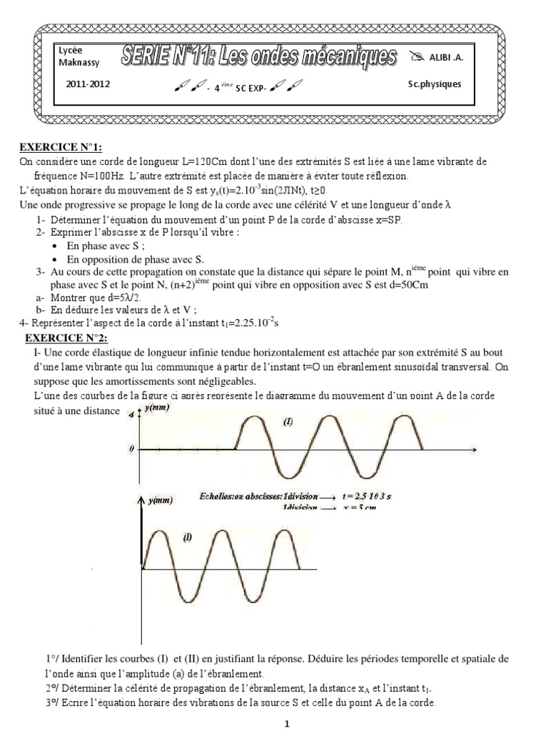 Série+d'exercices+N°11+-+Sciences+physiques+Les+ondes+mécaniques+-+Bac ...