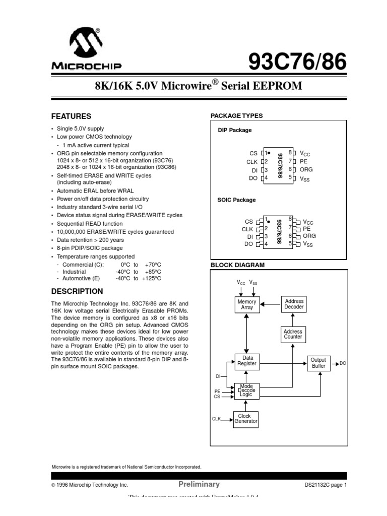 93C86 | PDF | Electronics | Digital Technology