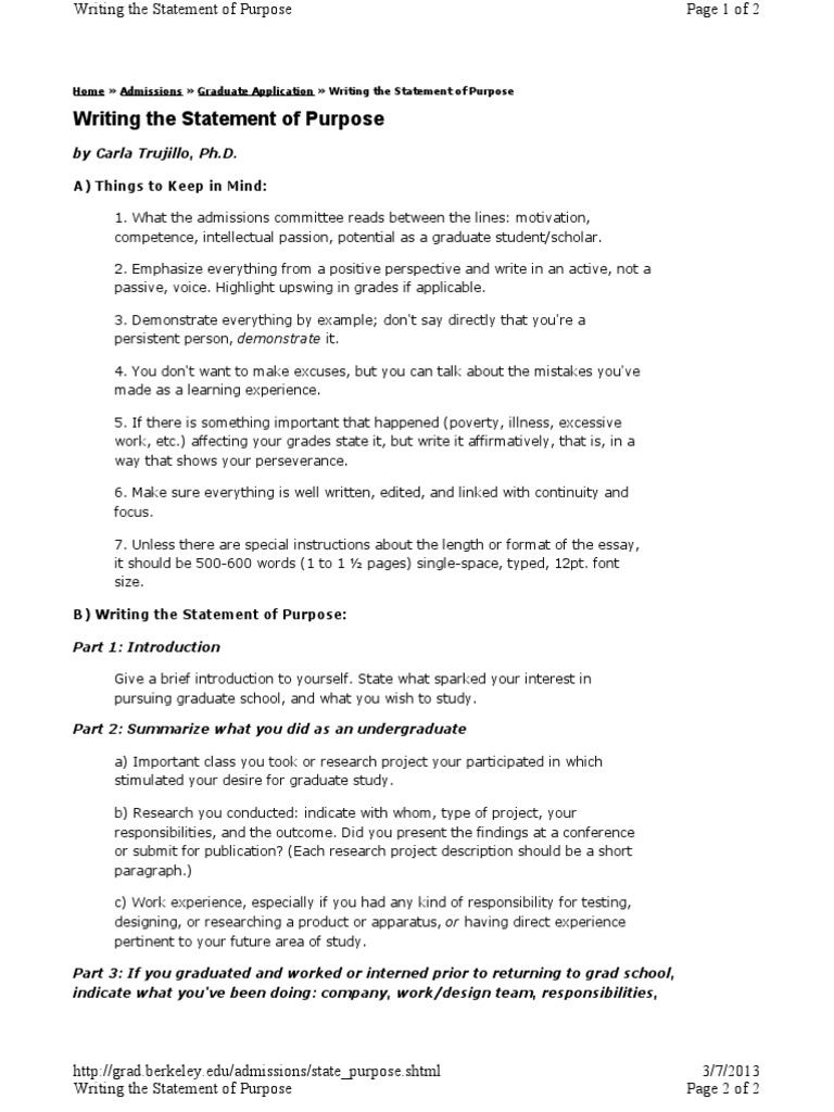 State Purpose | PDF | Graduate School | Motivation