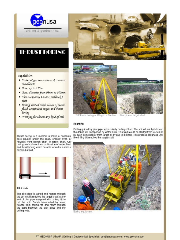 Capabilities and Methods of Thrust Boring | PDF