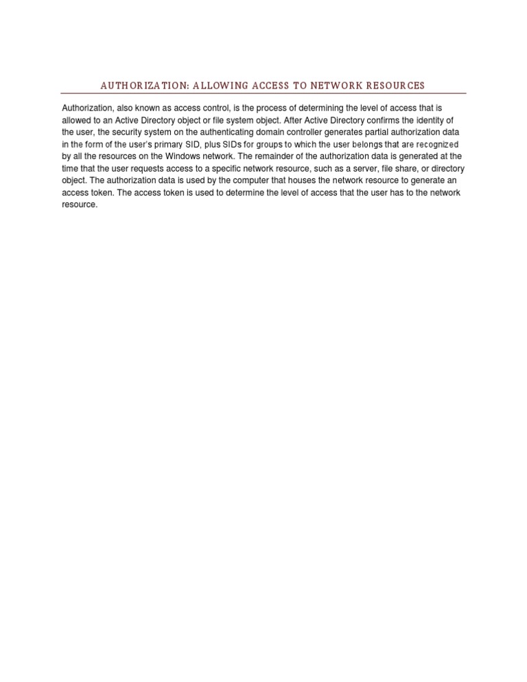 Network Resource Access Control | PDF