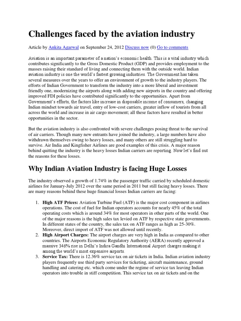 Challenges Faced by The Aviation Industry | PDF | Airlines | Airport